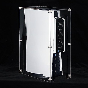 Clear Acrylic Dust Cover for PS5 Console, pS5 Case Cover Dust Proof Cover Compatible with Playstation 5 Standard and Digital (11.8''W x 6.3''D x 16.1''H)