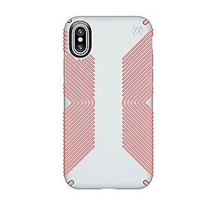 Speck Products Presidio Grip Case for iPhone XS/iPhone X, Dove Grey/Tart Pink (103131-6584)