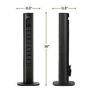 HOLMES 36" Smart WI-FI Connected Tower Fan, Alexa Fan, Voice Control, Oscillation, Digital Control Panel, Remote Control, 3 Speed Settings, 3 Modes, 15-Hour Auto-Shut Off Timer, Black Finish