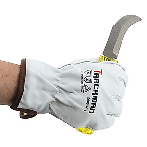 Stauffer Trackman Premium Goatskin Leather, Kevlar lined, Cut Resistant Work Gloves (Large)