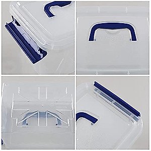 Dehouse 4-Pack 3 L Plastic Mini Storage Latch Box, Clear