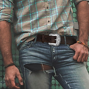 Classic antique replacement belt buckles for men and women (Vintage Silver-4)