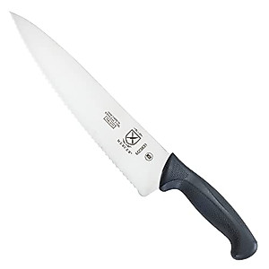Mercer Culinary M23831 Millennia Black Handle, 10-Inch Wavy Edge, Chef's Knife