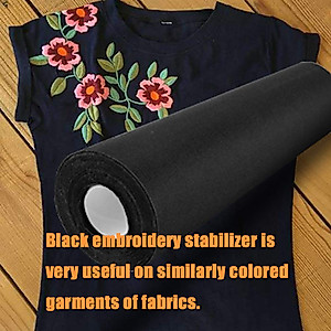 New brothread Black Tear Away Machine Embroidery Stabilizer Backing 12" x 25 Yd roll - Medium Weight 1.8 oz - 3 Options - Tear Away/Cut Away/No Show Mesh