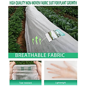 AISBAOB Garden Plant Covers Freeze Protection 8FTX24FT Fabric Plant Blanket Floating Row Cover for Cold Weather Reusable Plant Covers for Winter Frost Protection Sun Protection