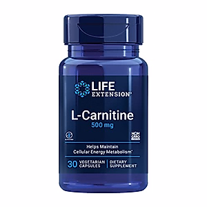 Life Extension L-Carnitine– Helps maintain healthy cellular energy metabolism – Non-GMO, Gluten-Free – 500 mg—30 vegetarian capsules