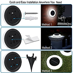 UPWATT Solar Step Lights, 4 Pack Outdoor Solar Deck Lights, LED Stair Lights White Light Waterproof for Fence, Yard, Garden,Deck, Stairs, Pathway Lighting