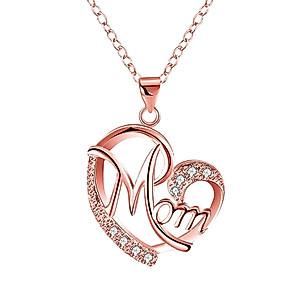 iLH Clearance Deals MOM Letter Pendant Womens Charm Engagement Crystal Rhinestone Necklace Jewelry Gift by (P)