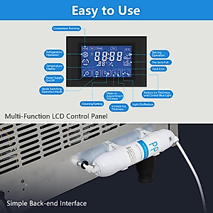 Towallmark Commercial Ice Maker 440lbs/24H, Stainless Steel Under Counter ice Machine with 40L Ice Storage Capacity, 8 * 20 Ice Cube Freestanding Ice Maker