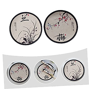 SEWACC 2pcs Jute Mat Photo Coasters Coffee Decor Desk Topper Fabric Desk Coasters Bowl Pad Braided Placemats Home Coaster Table Decor Home Placemats Thicken Table Mat Mat Decorate Office