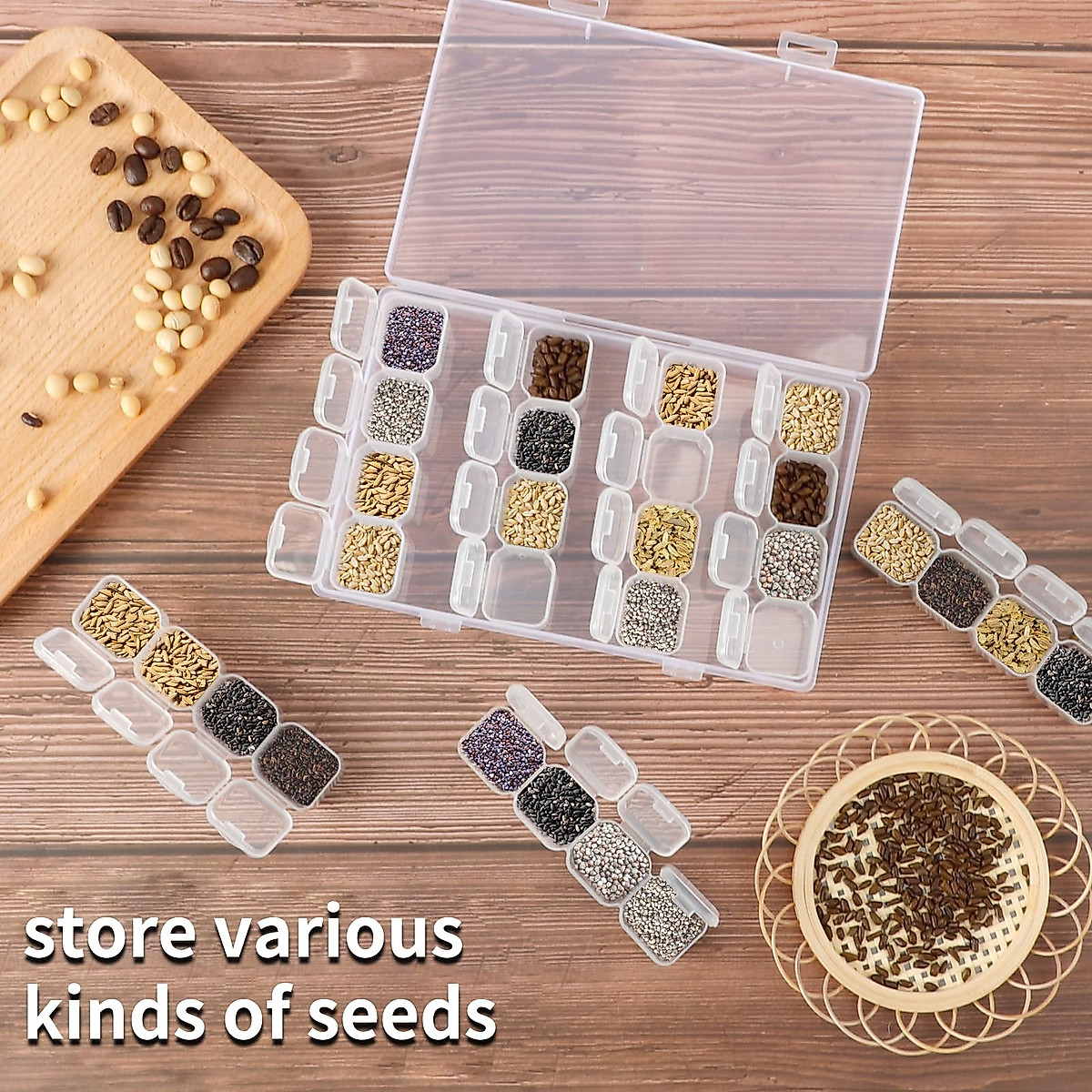 SGHUO 168 Slots 6 Pack 28 Grids Diamond Painting Boxes Plastic Organizer