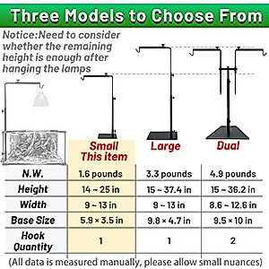 Reptile Tank Heat Lamp Stand Aquarium Stand - Reptile Terrarium Heat Light Stand - Adjustable Metal Heat Lamp Holder, Used for Amphibians, Lizards, Gecko, Tortoise, Snakes, Bearded Dragon, Chicks, etc