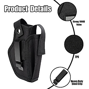 LUCYLANKER Universal Gun Holster,IWB OWB Gun Holster,Tactical Pistol Bags Waistband,The Waistband Pistols Holsters for Right and Left Hand, Draw Holster for Men/Women (with Mag Pouch)