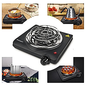 KITOSUN Electric Charcoal Burner - Single Coil Hot Plate Charcoal Starter Cooking Heater Stainless with Steel Grill ETL Certified Countertop Cooktop for Home Kitchen BBQ RV