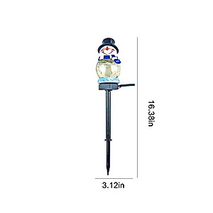VANLOFE Solar Outdoor Lights with Stake, Solar Garden Santa Claus Snowman Cracked Glass Globe Lights, Waterproof Solar Powered Stake Light for Yard Garden Pathway Christmas Decorations