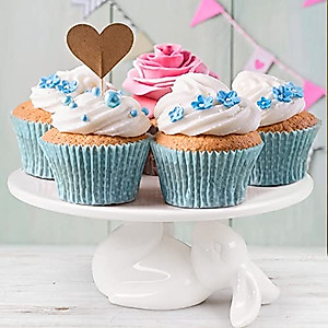 Eaezerav Cake Stand Bunny Candy Dish, White Ceramic Cupcake Plates for Cake, Snacks Cookies, Easter Bunny Decor Gift, Round Dessert Tray for Holiday Birthday Party Home Decorations (Large, 9.8Inch)