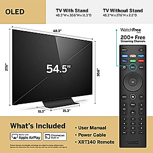 VIZIO 55-Inch OLED Premium 4K UHD HDR Smart TV with Dolby Vision, HDMI 2.1, 120Hz Refresh Rate, Pro Gaming Engine, Apple AirPlay 2 and Chromecast Built-in - OLED55-H1