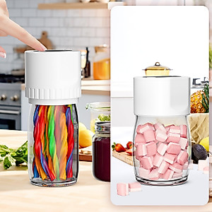 Mason Vacuum Sealer,20s Fully Automatic Everjar - Mason Jar Vacuum Sealer Kit,2000mAh Battery Electric Mason Jar Vacuum Sealer With Wide & Regular Mouth,Jar Vacuum Sealer for Mason Jars-White