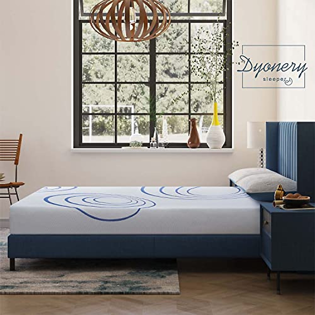 Dyonery Full 8 Inch Mattress, Memory Foam Charcoal Mattress in a Box, Gel Infused Cooling Mattress with Fiberglass Free Cover, Made in USA, CertiPUR-US Certified, 75"×54"×8" Medium