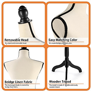 DRDINGRUI Female Dress Form,Sewing Mannequin Body, Torso Body with Tripod Wood Base for Clothes Display,Window Display