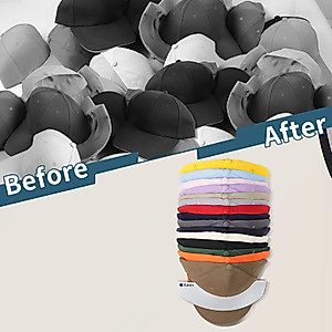 ZUKEY Hat Rack, Hat Storage Organizer for Baseball Caps, Easy Installation, Cap Holder Organizer for Closet, Door, Various walls, White