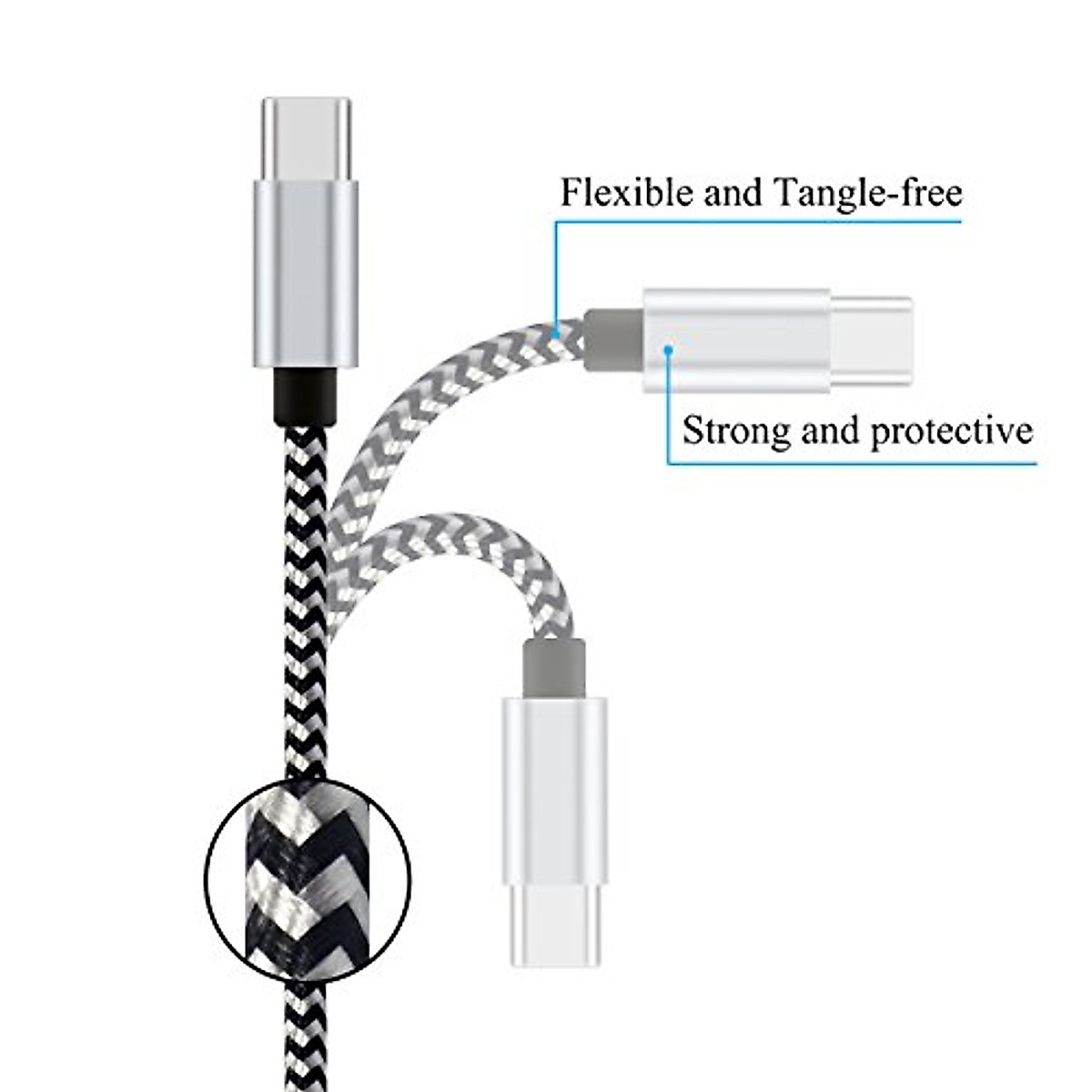 10ft USB Type C Cable 3Pack - Quick Charge & Durable