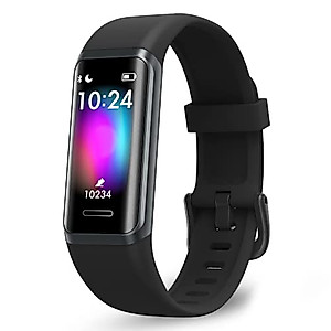 OCTANDRA Pulse VeryFit Fitness Tracker Alexa Built-in Heart Rate SpO2 Blood Oxygen Saturation Sleep Monitor Step Counter Running Pedometer 5ATM Waterproof Smart Watch for Men Women (GT Band) (Black)