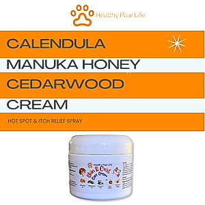 Healthy Paw Life Skin and Coat Care Ointment for Pets - Itchy or Dry Skin, Wounds, Hot Spots – Calendula Oil, Manuka Honey, Lime Sulfur, Cedarwood Oil, Coconut Oil – Dogs, Cats, Puppies, Kittens