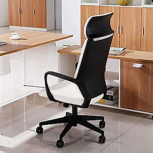 Family High Back Executive Office Chair Swivel Desk Chair Ergonomic Design Office Chair Swivel Chair Lifting Rotating Office Cushion Cushion (Color : White)