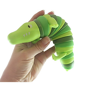 1 Alligator Wiggle - Gator Crocodile Reptile Large Articulated Jointed Moving Slug Toy - Unique