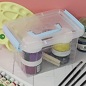 Ortodayes 3 Quart Plastic Storage Bins, Pack of 6 Small Boxes with Lids