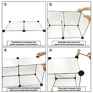 C&AHOME Cube Storage, 2-Cube Organizer Unit, Plastic Closet Storage Shelf, DIY Bookshelf, Modular Bookcase, Cabinet Ideal for Bedroom, Living Room, Office, 12.4" L x 12.4" W x 24.8" H White SBTM3002A