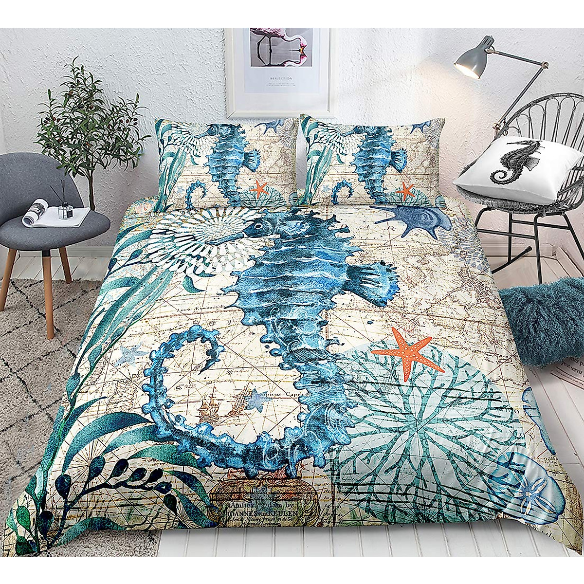Volcanoria Retro Design Printing Duvet Cover Set Bedding Sets King Size