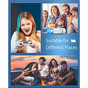 Mini Projector for iPhone, 1080P DVD Projector with Bluetooth and 120 inches Screen, Portable Video Projector for Outdoor Family Movie Night Compatible Phone/HD/Stick/USB,Built in DVD Player Projector