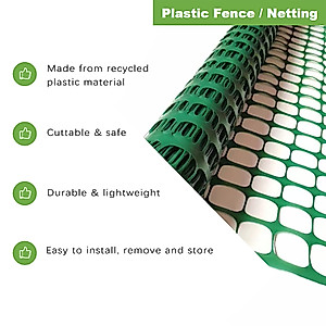 KALYSIE Safety Fence Plastic Mesh Fencing Roll, 4'x100' Feet 1 Roll with 100 Zip Ties, Temporary Reusable Netting for Snow Fence, Garden, Construction and Animal Barrier