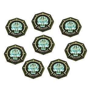 LITKO Objective Token Set Compatible with Warcry, Transparent Grey & Transparent Light Blue (8)