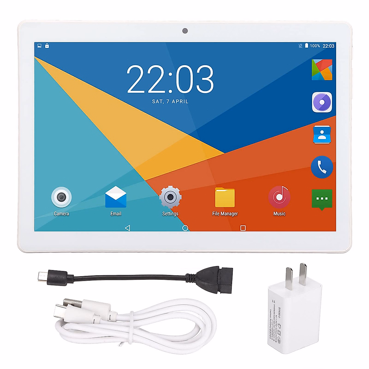 Asixxsix 10in Portable Call Tablet, Dual SIM Dual Standby, 2GB 32GB RAM, IPS 1080P HD Screen, Dual Camera, 100 to 240V (Gold)