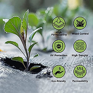 HOOPLE PP Premium Garden Weed Barrier Landscape Fabric Durable & Heavy-Duty Weed Block, Easy Setup & Superior Weed Control (4ft*50ft)