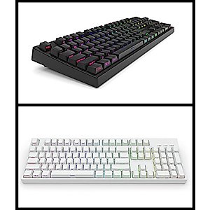 Black OEM Profile PBT Double Shot 104 Side-lit Shine Through Translucent Backlit keycaps for MX Mechanical Keyboard Filco (Black)(Only Keycap)