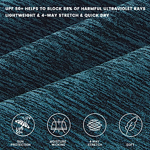 Willit Women's UPF 50+ Sun Protection Shirt Long Sleeve SPF UV Shirt Rash Guard Swim Hiking Fishing Tops Lightweight Slubby Light Blue L