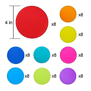 Carpet Floor Spots Markers, Circles Dots for Teachers and Kids, 4 Inch 72 Pack, Flexible Classroom Rug Mats for Preschool Kindergarten Organization