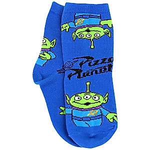 Disney Toy Story Novelty Crew Socks for Boys, Forky Woody Buzz Daredevil Alien Multi Pack of 5, Small