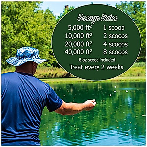 Muck Remover Pellets 5 lb (10 Scoops) | Pond Tablets Treat 1.25 Acres | Lake Muck Remover, Pond Sludge Reducer | Farm Pond Treatment