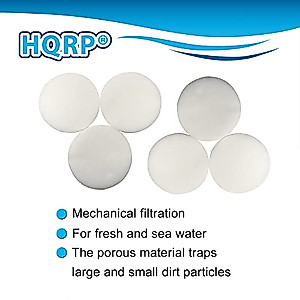 HQRP 6-Pack Fine Media Filter Pad Compatible with Eheim Classic 600 (2217) External Canister Filter; Part # 2616175 Replacement