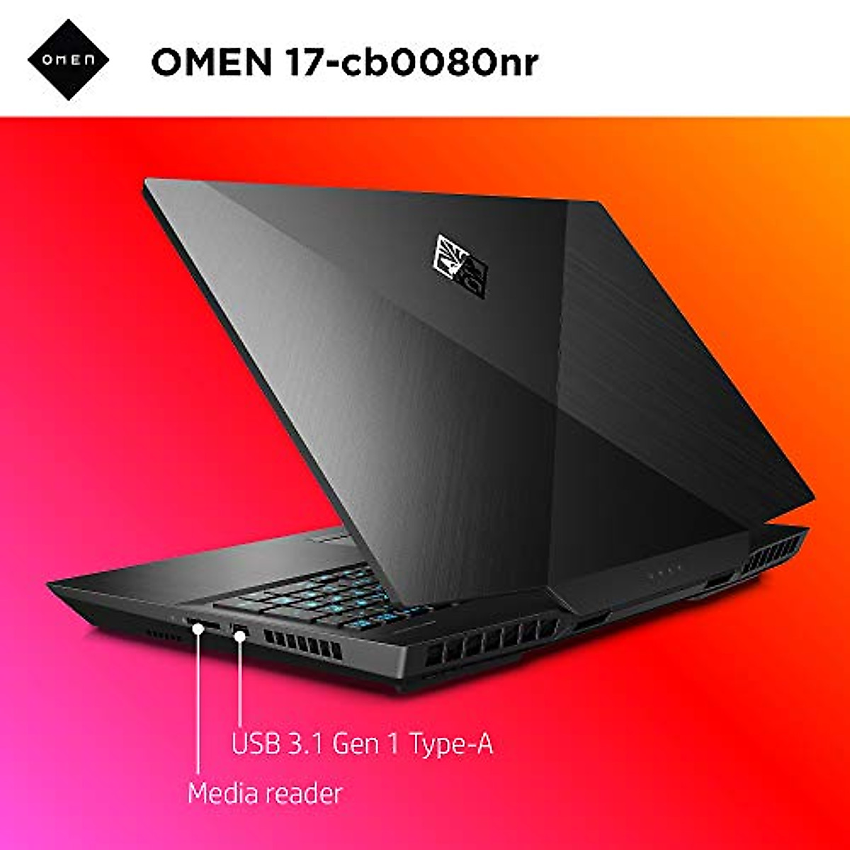 OMEN by HP 2019 17-Inch Gaming Laptop, Intel i7-9750H, NVIDIA GeForce RTX 2070 (8 GB), 16 GB RAM, 512 GB Solid-State Drive, VR Ready, Windows 10 Home (17-cb0080nr, Shadow Black)