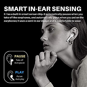 iKF Find Pro Wireless Earbuds Built-in Mic,Waterproof Bluetooth 5.0 in-Ear Headphones with Charging Case, Volume Control Stereo TWS Earphones for Sport (White)…