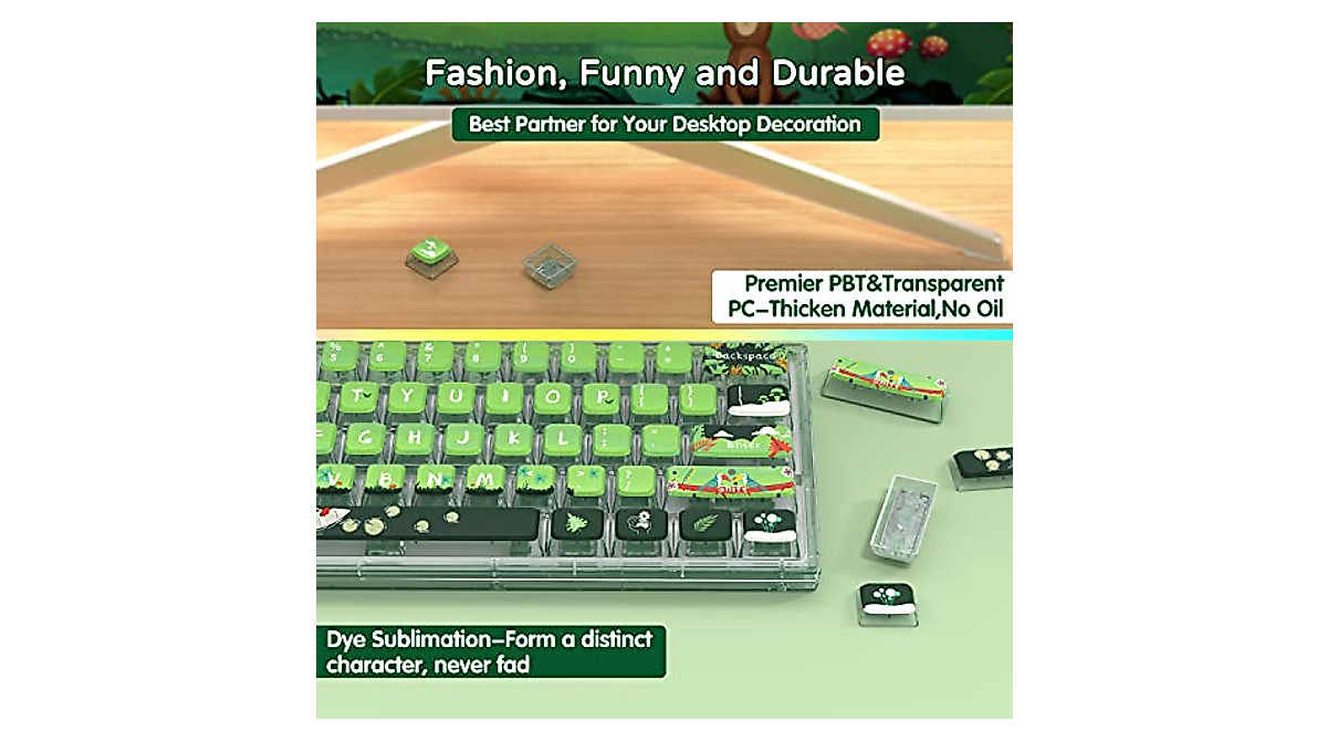 120 Key PBT Pudding Keycap Set - Jungle Theme