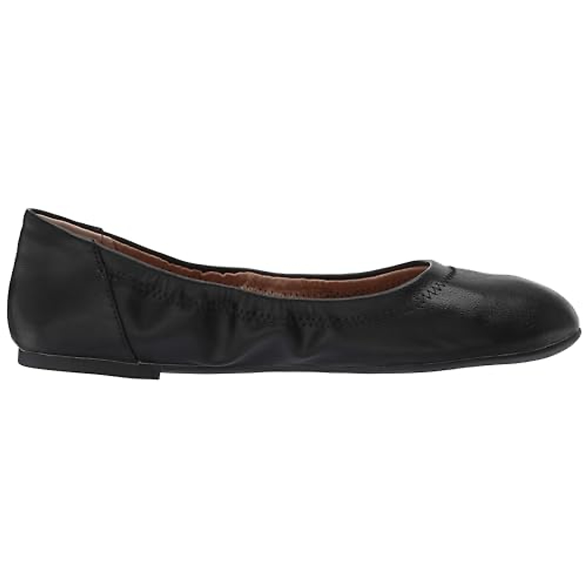 Amazon Essentials Women's Belice Ballet Flat, Black Faux Leather, 8