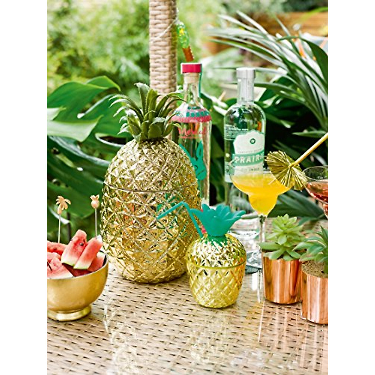 Talking Tables Gold Pineapple Ice Bucket with Lid Premium Drinks Trolley | Retro Bar Accessory | Classy Party Decoration | Elegant Cooler | Ideal Gift for Him or Her, 21.5 x 21.5 x 27 cm