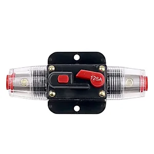 ZOOKOTO 12V-24V DC 125A Car Audio Inline Circuit Breaker Reset Fuse Holders Inverter for Stereo Switch System Protection 125 Amp
